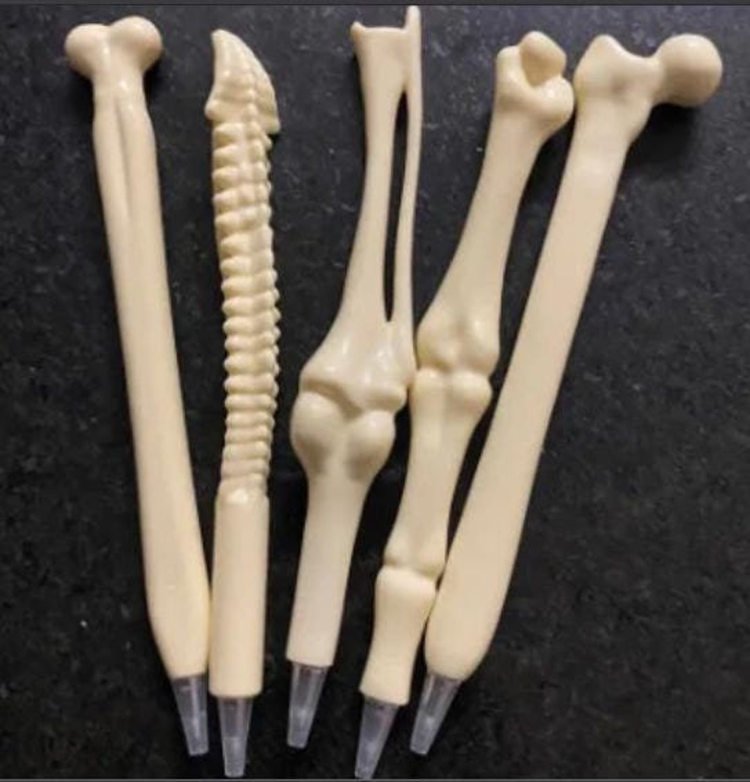 BONE SHAPED PENS Skeleton Wacky Gift Weird Orthopedic Bones Anatomy ...