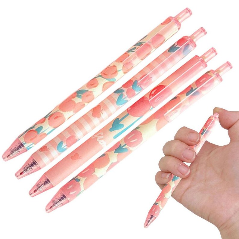 4pc TULIP PEN SET Cute Aesthetic Pretty Flower Fancy Signature Fantasy ...