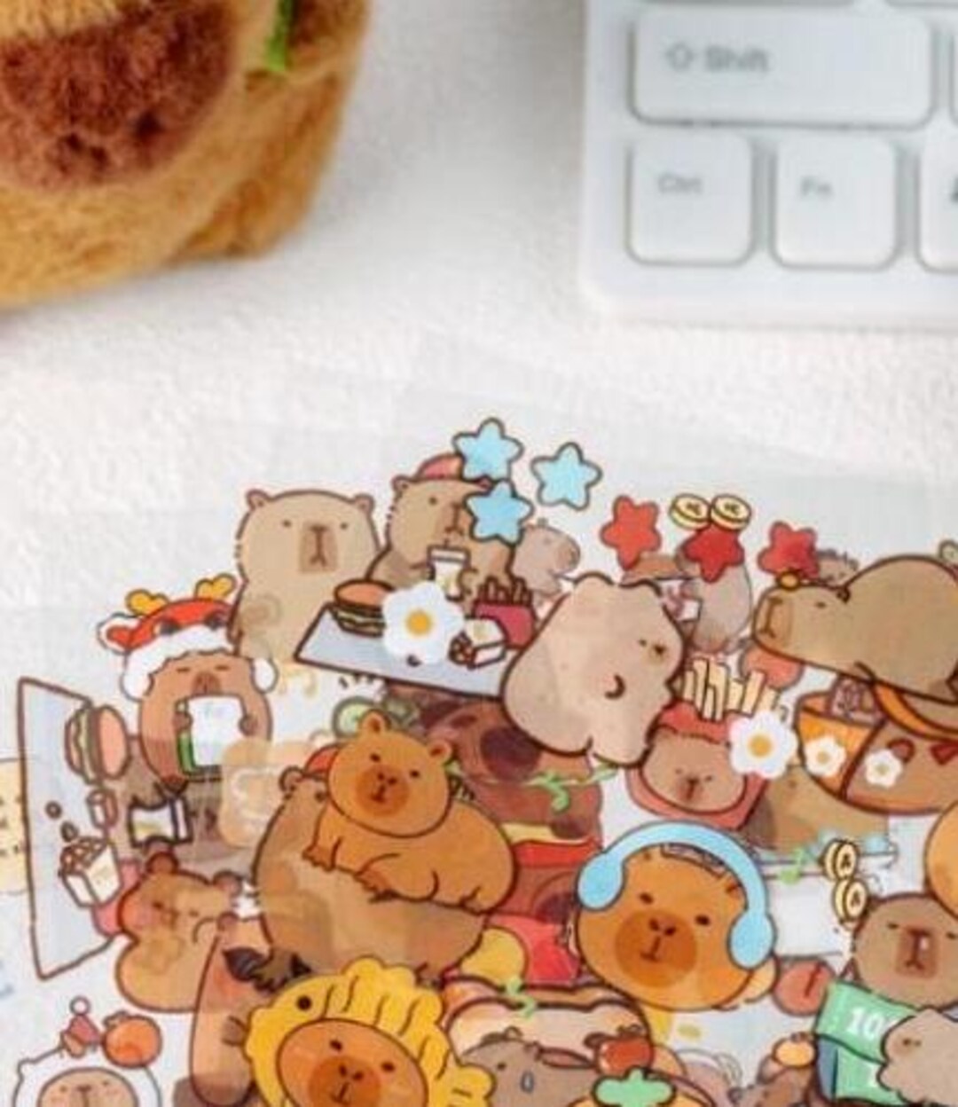 6 SHEETS CAPYBARA STICKERS Cute Animal Kawaii Capy Bara Journal Gift ...