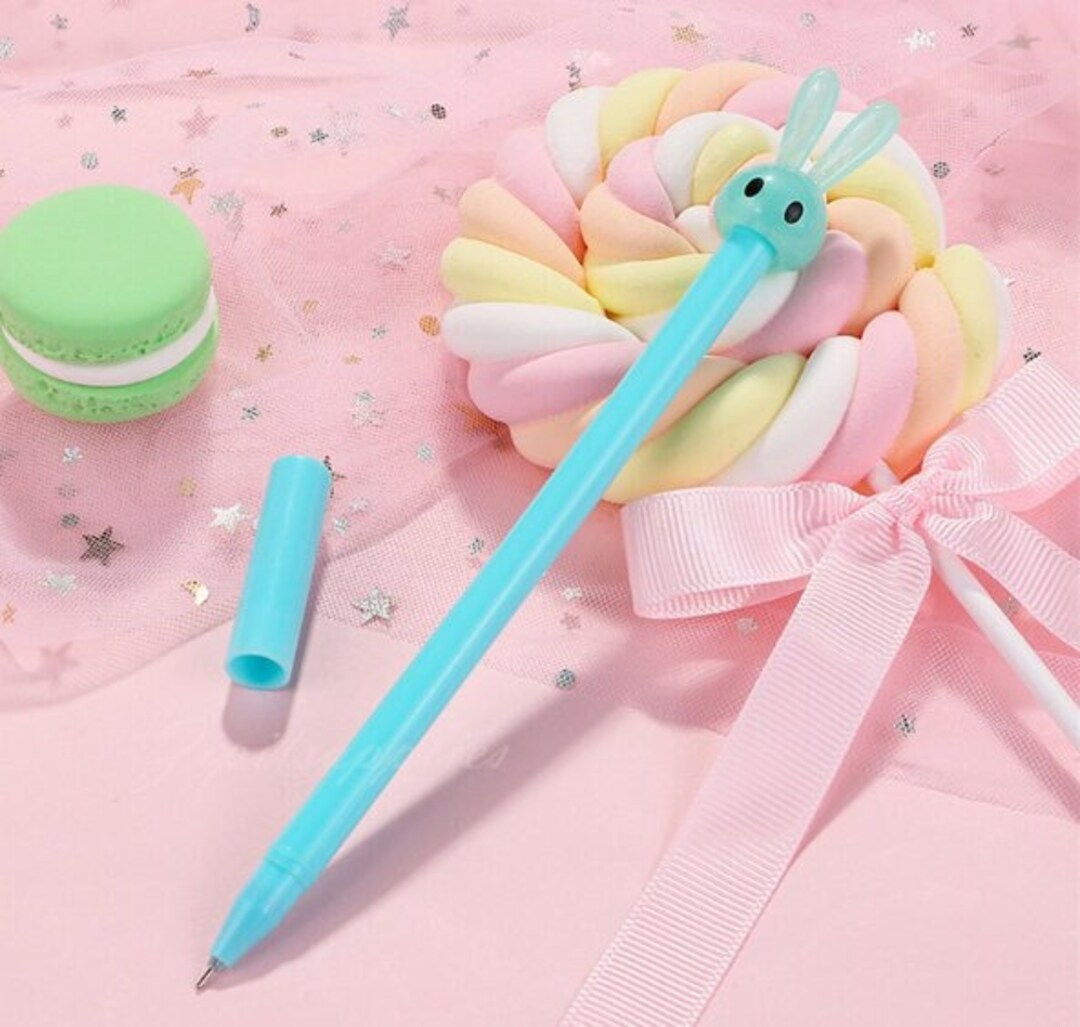 4pcs /set BUNNY EAR PENS Kawaii Aesthetic Cute Girls Writing Gift ...