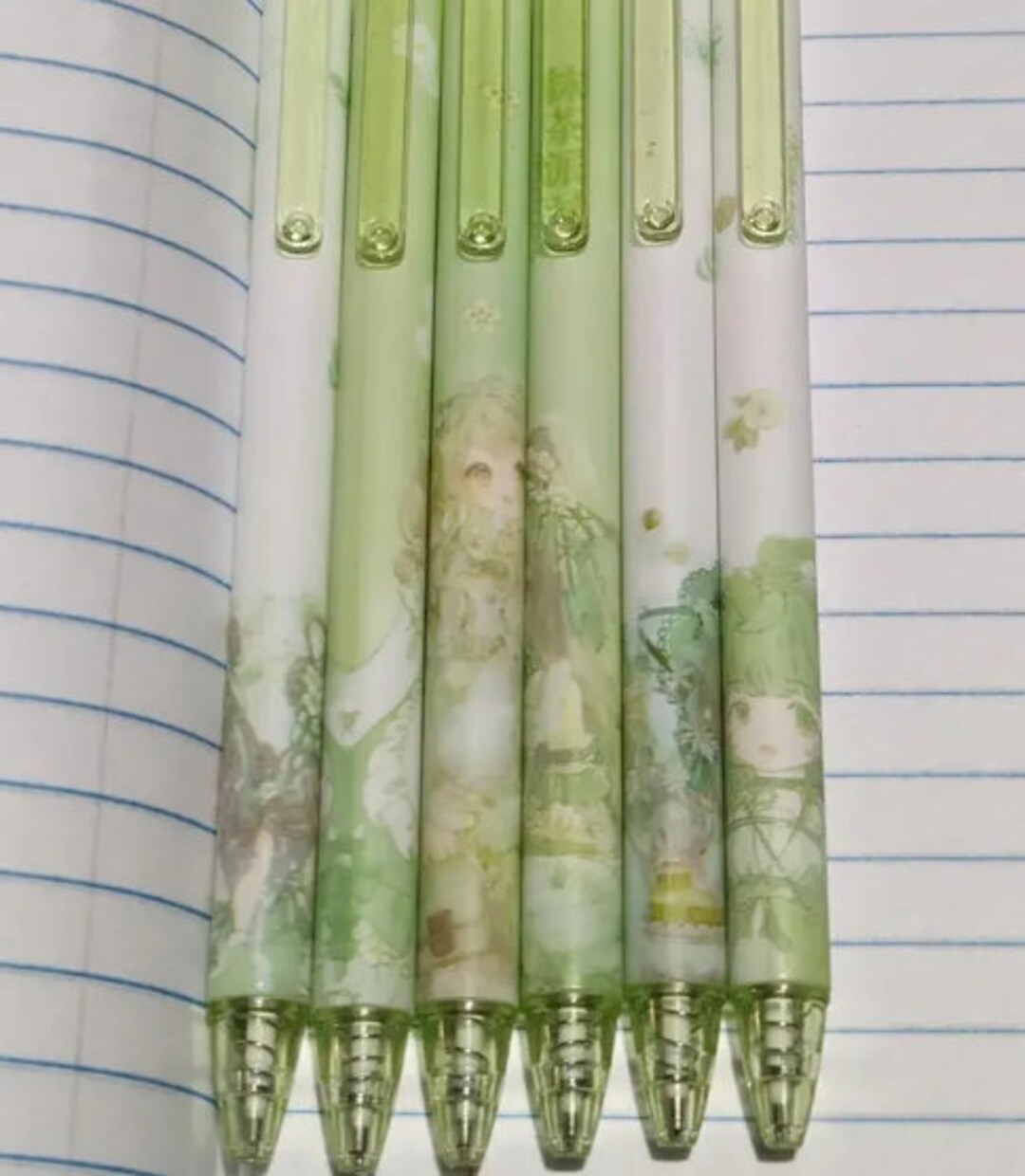 6 Pc KAWAII CUTECORE PENS Mystical Witchy Forest Juk Journal Fairy ...