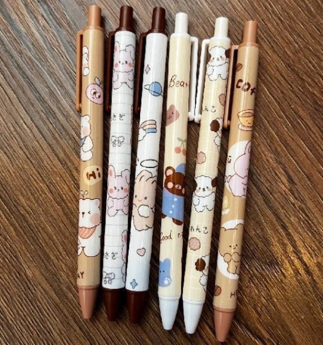 6pcs KAWAII ANIMALS PENS Set Cute Dreamy Brown Coffee Bear - Etsy
