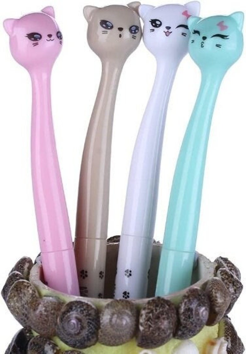 8pc/set KAWAII KITTY PENS Cute Cat Paw Sibling Gifts Print Crazy ...