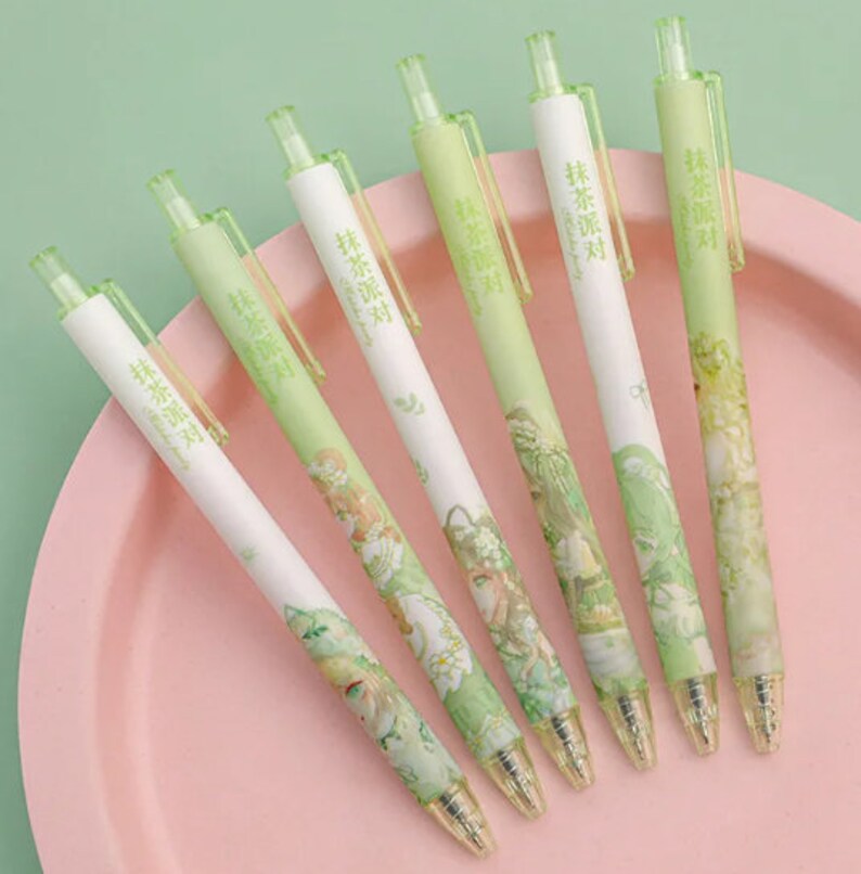 6 Pc KAWAII CUTECORE PENS Mystical Witchy Forest Juk Journal Fairy ...
