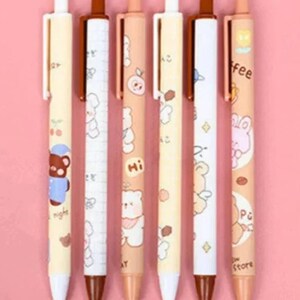 6pcs KAWAII ANIMALS PENS Set Cute Dreamy Brown Coffee Bear - Etsy