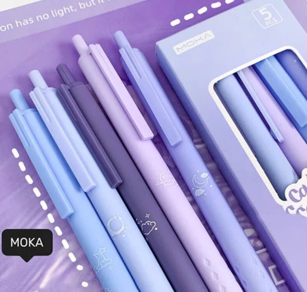 5pcs MOON STARS PENS Constellation Universe Gifts Aesthetic Moonlight ...