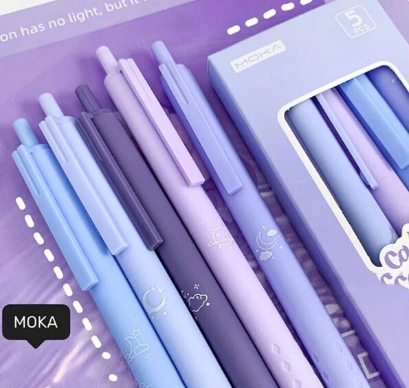 5pcs MOON STARS PENS Constellation Universe Gifts Aesthetic Moonlight ...