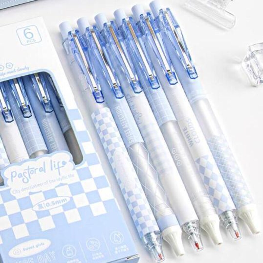 6pc CHECKER PENS SET Classy Quick Dry Journal Ocean Unique Signature ...