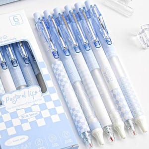 6pc CHECKER PENS SET Classy Quick Dry Journal Ocean Unique Signature ...