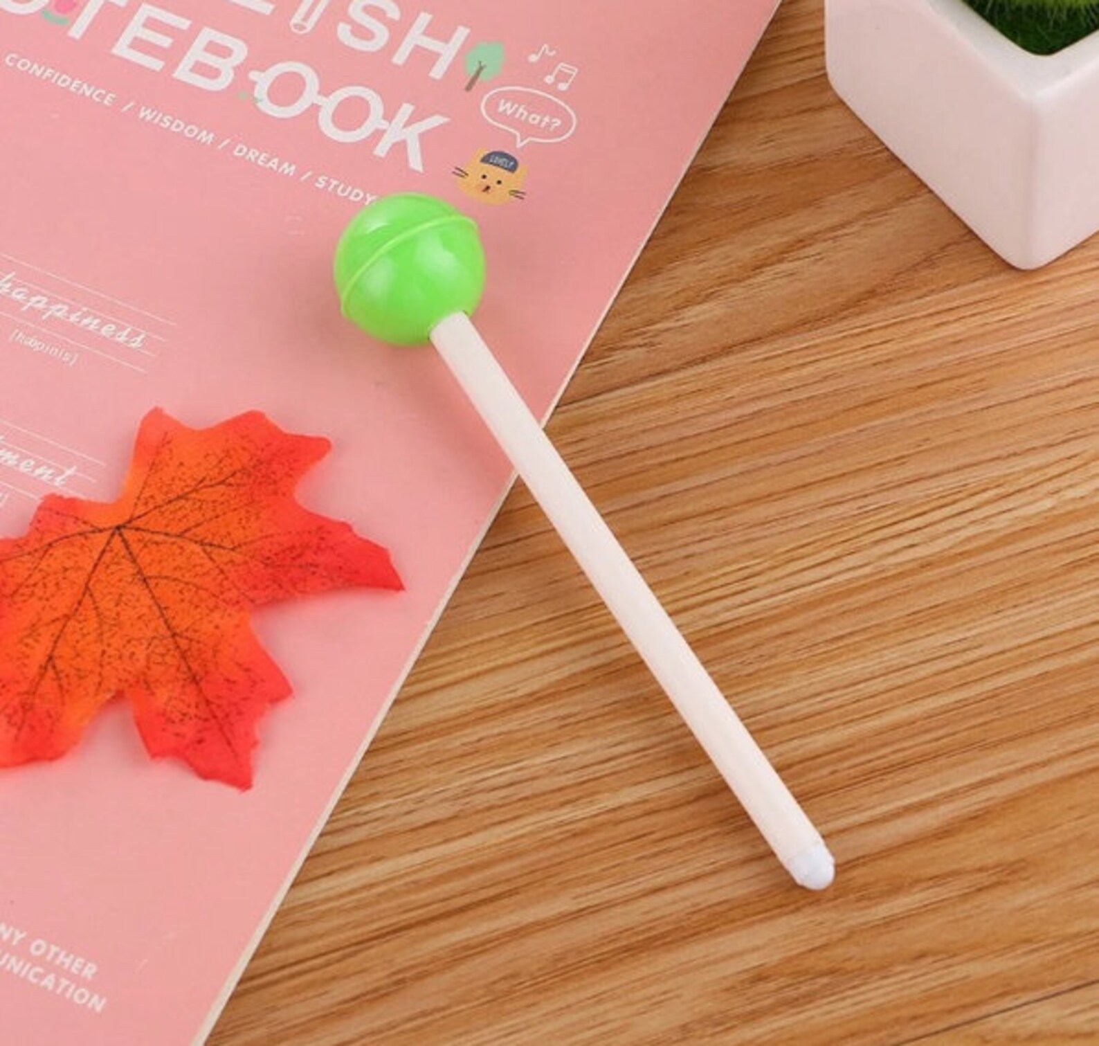 6pc LOLLIPOP PENS SET Writing Cute Designs Girl Gifts Underline ...