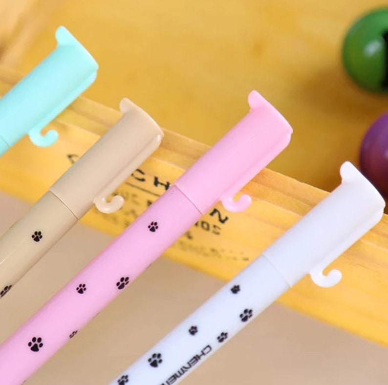 8pc/set KAWAII KITTY PENS Cute Cat Paw Sibling Gifts Print Crazy ...