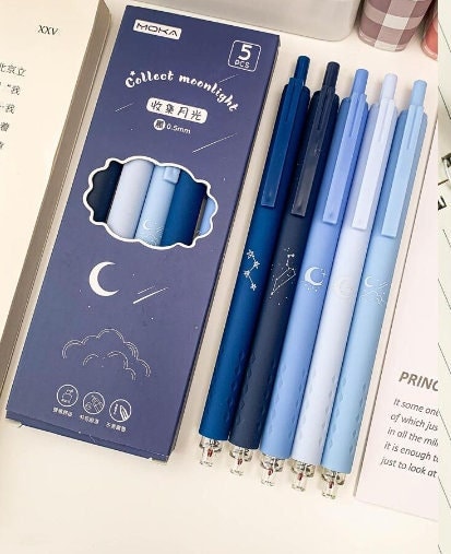 5pcs MOON STARS PENS Constellation Universe Gifts Aesthetic Moonlight ...