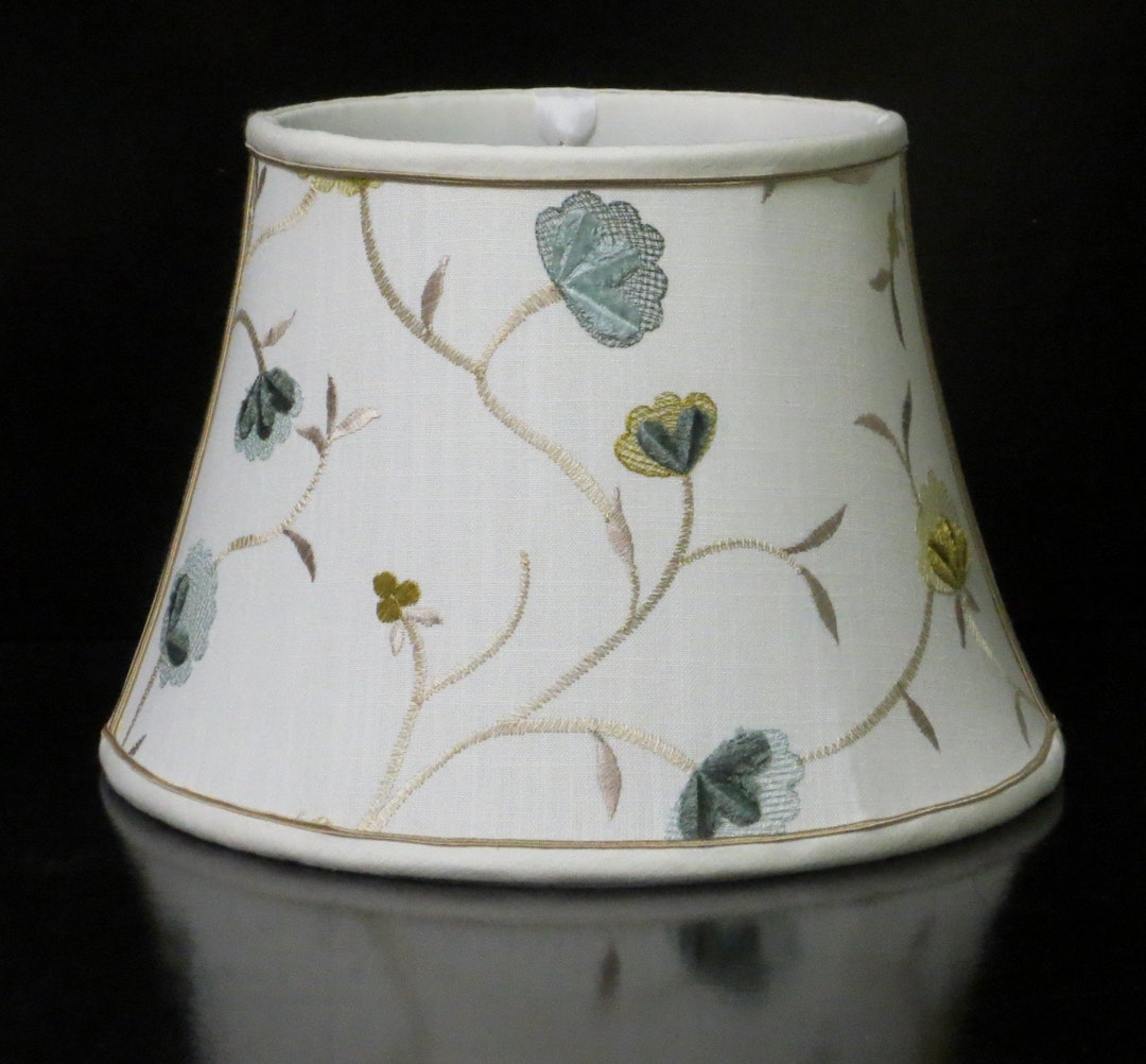 Embroidered Linen Empire Lampshade - Etsy