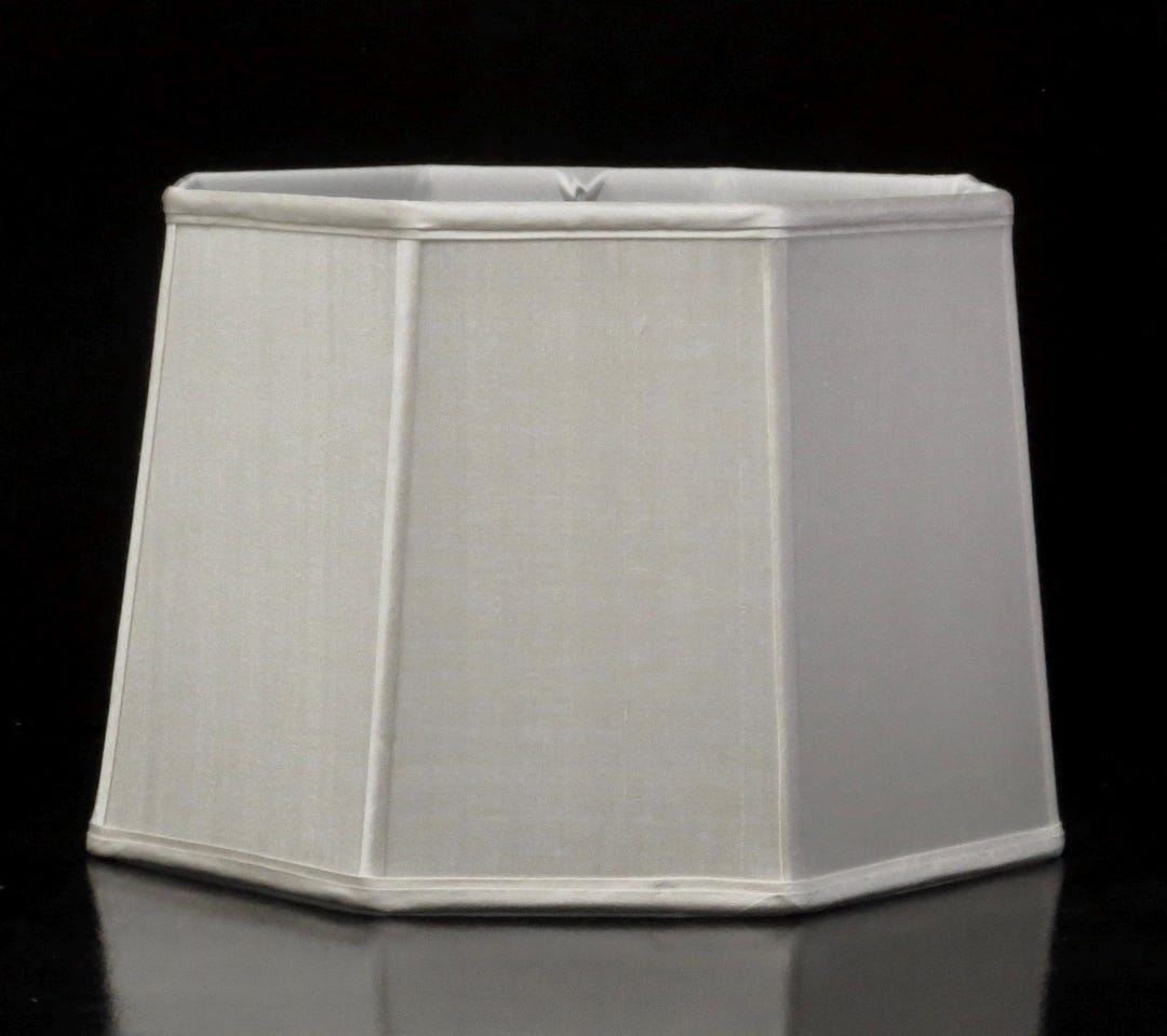 Octagon Drum 14" Cream Silk Shantung Lampshade - Etsy