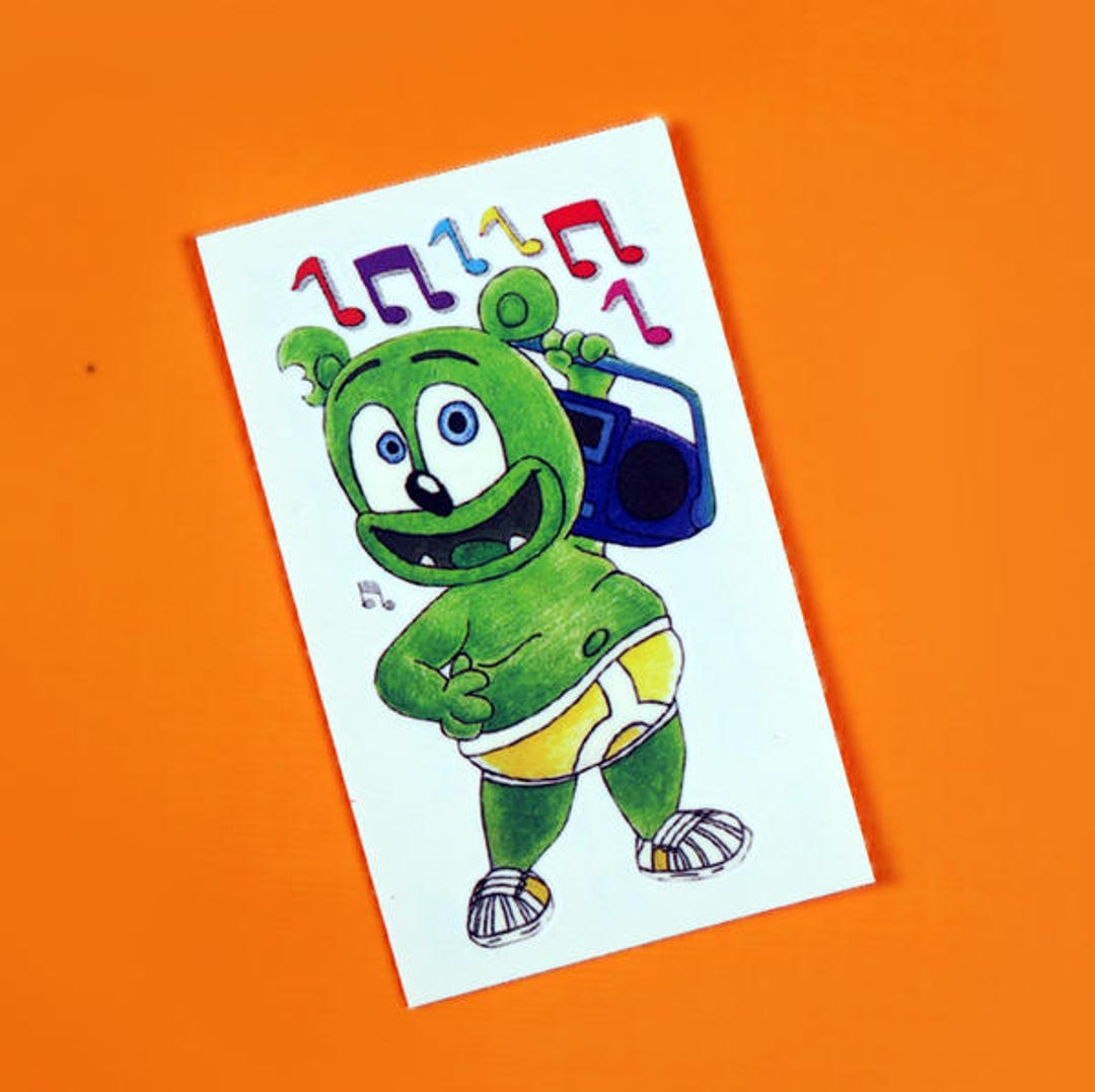 Gummibär (the Gummy Bear) Music Notes Temporary Tattoo ~ Set of 2 ...