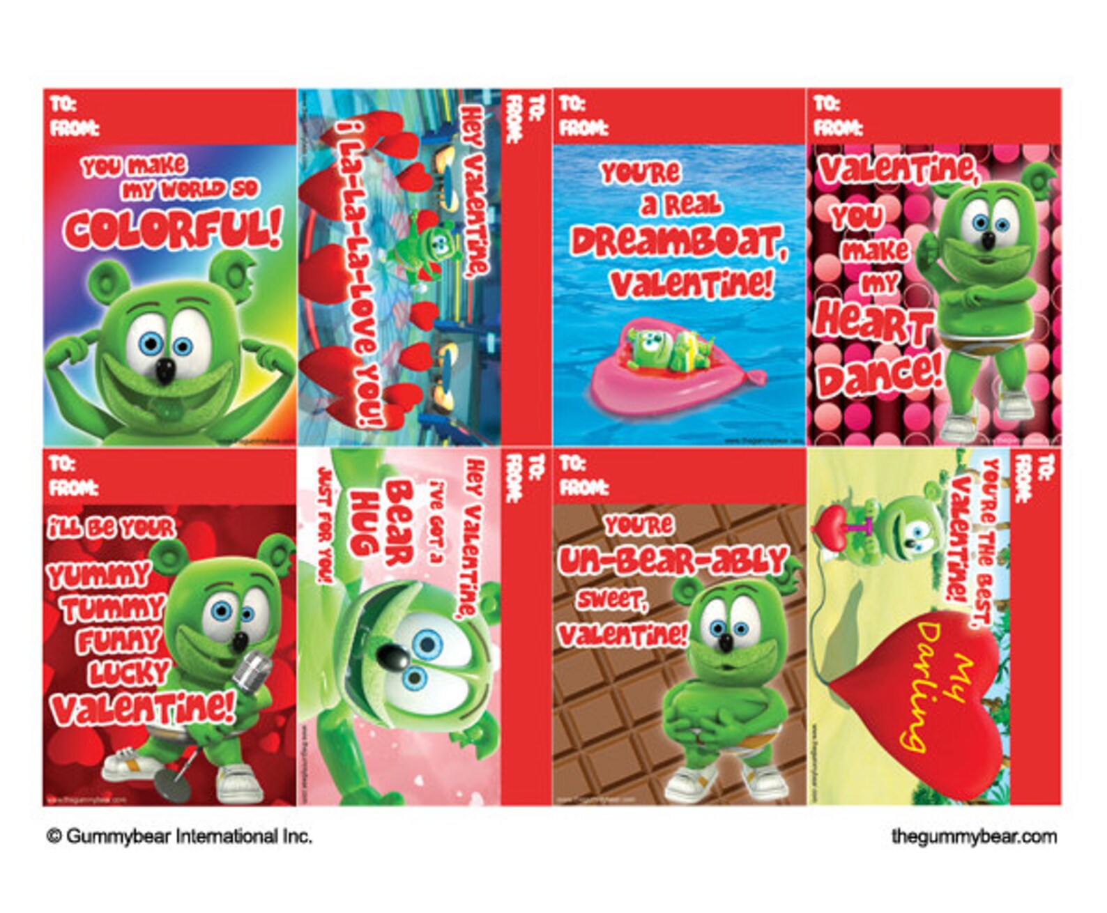 Gummibär the Gummy Bear Printable Valentine's Day Cards ~ Download ...