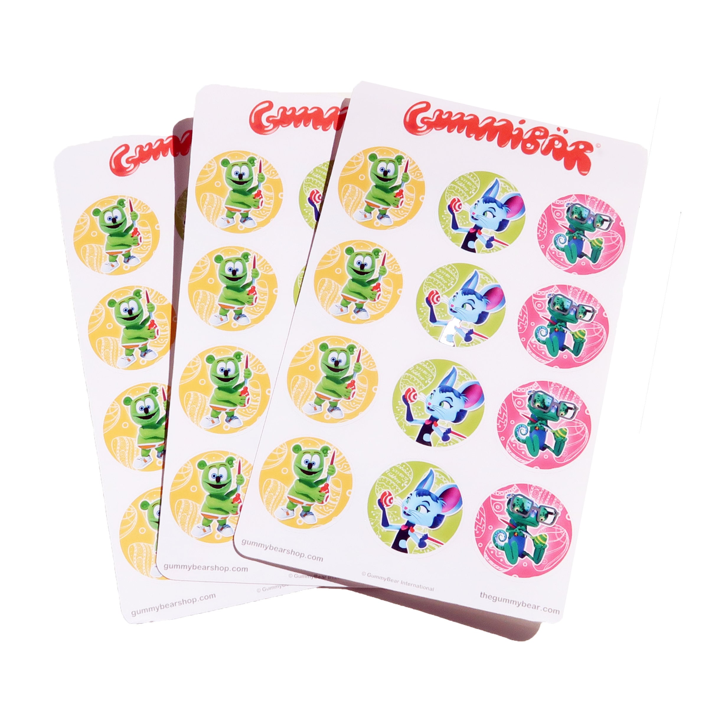 Gummibär (the Gummy Bear) 1" Round Easter Stickers ~ 3 Sheets ~ 36 ...