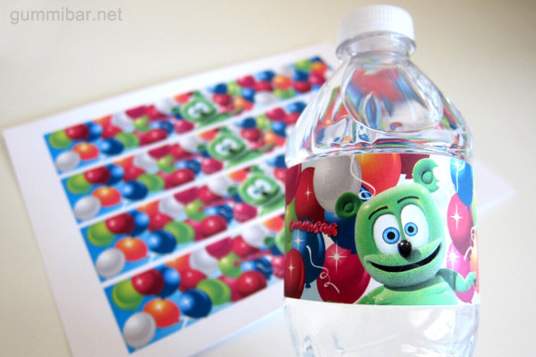 Gummibär the Gummy Bear Water Bottle Wrappers Birthday Party - Etsy