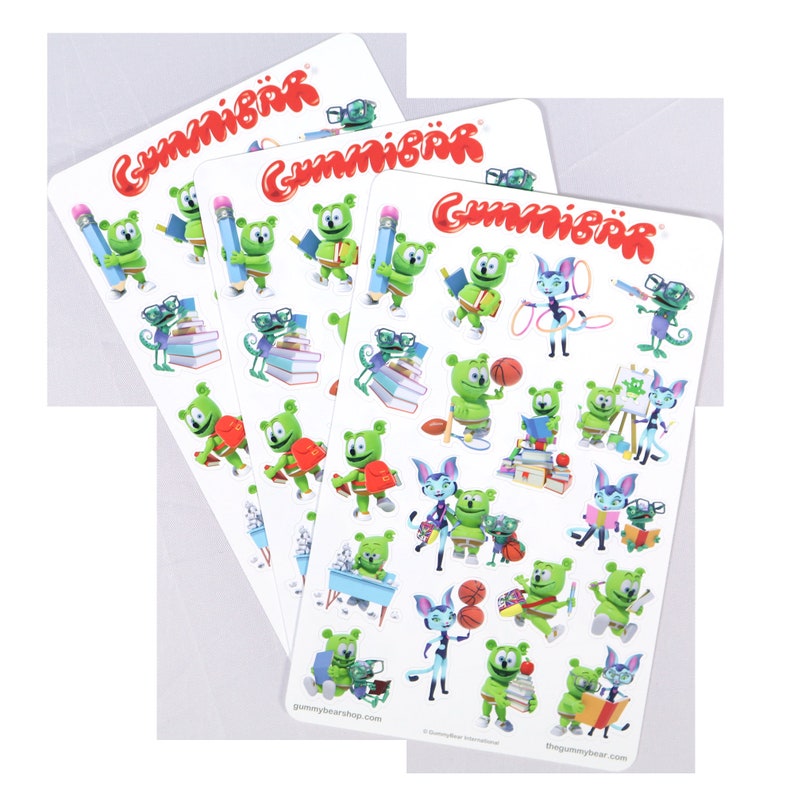 Gummibär (the Gummy Bear) Back to School Stickers ~ 3 Sheets ~ 57 ...