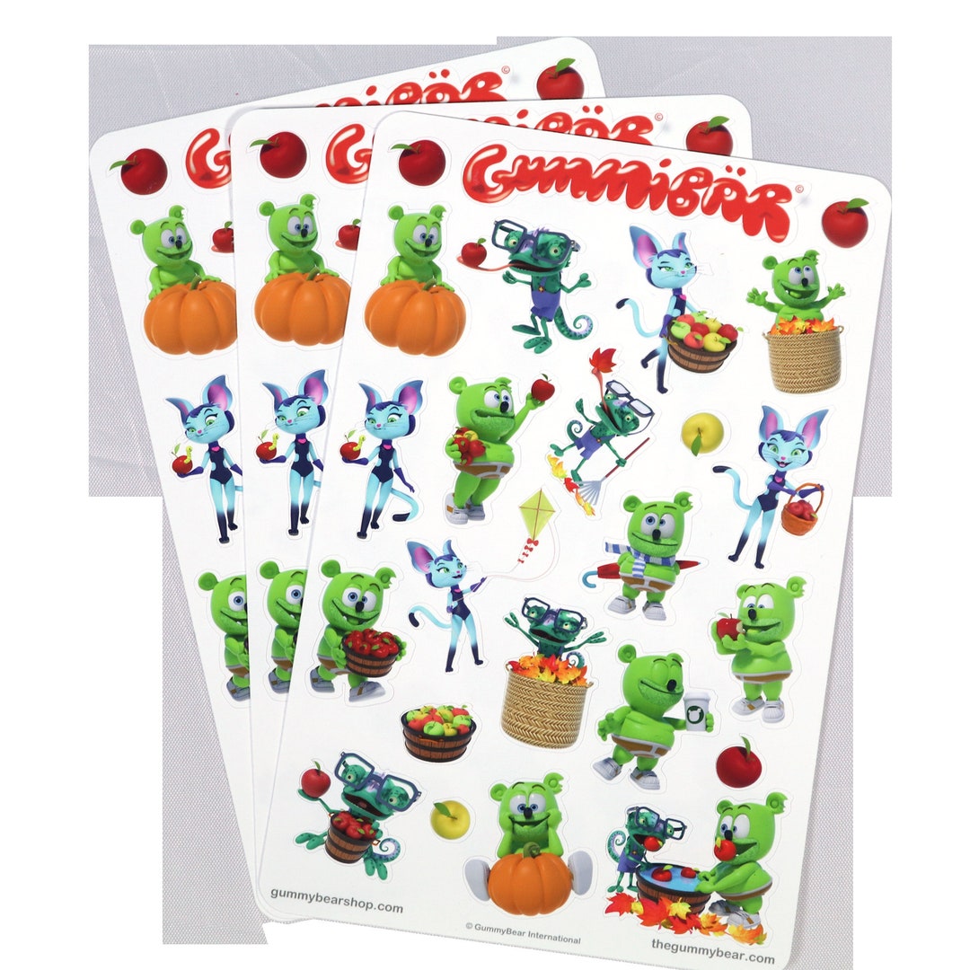 Gummibär (the Gummy Bear) Fall Stickers ~ 3 Sheets ~ 72 Stickers - Etsy