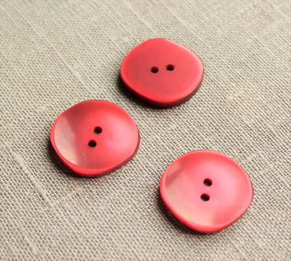 Vintage Raspberry Red Buttons From the 50's | Etsy