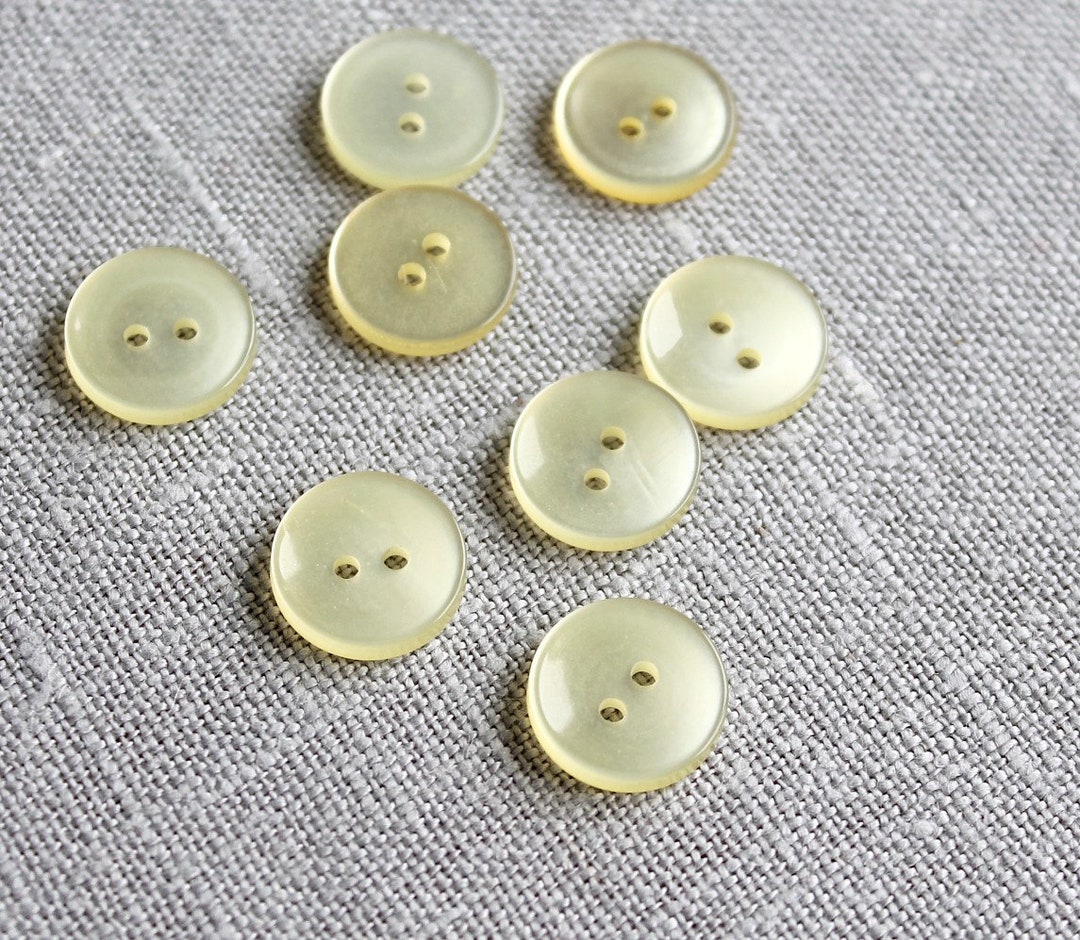 Vintage Pale Yellow Buttons - Etsy