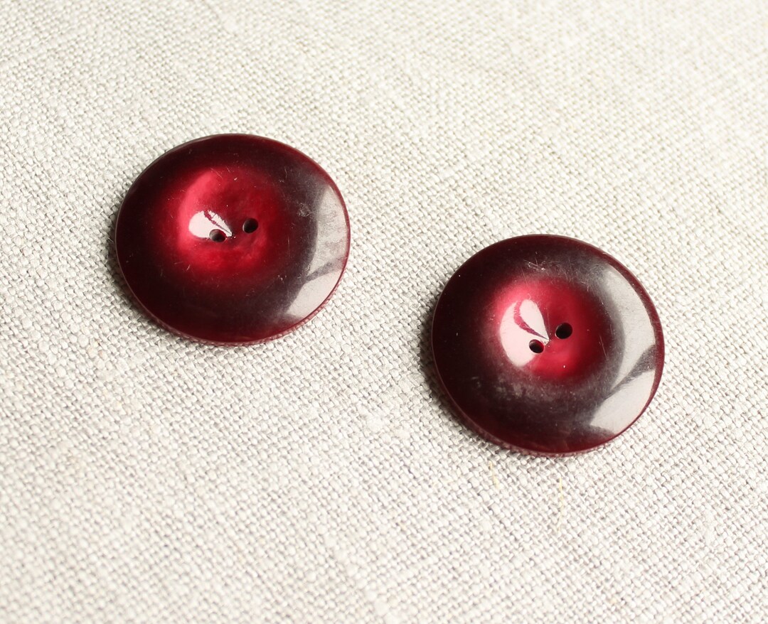 Vintage Dark Red Buttons From the 50's - Etsy