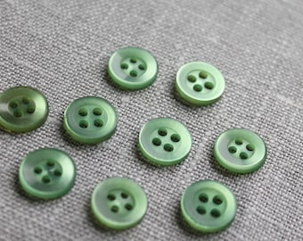 Vintage Lot of Olive Green Plastic Buttons Craft Supplies Green Buttons ...