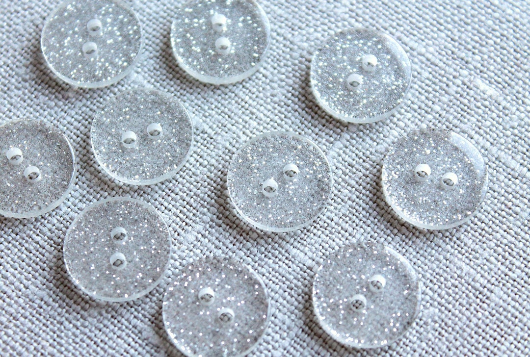 Silver Glitter Buttons - Etsy