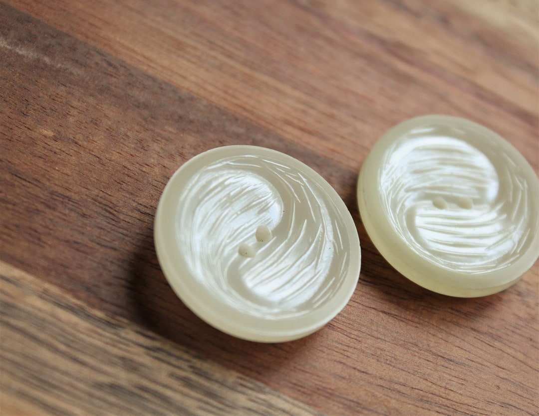 Vintage Large White Buttons - Etsy