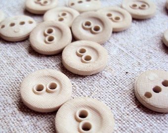 Set of 6 Light Beige Large Buttons - Etsy