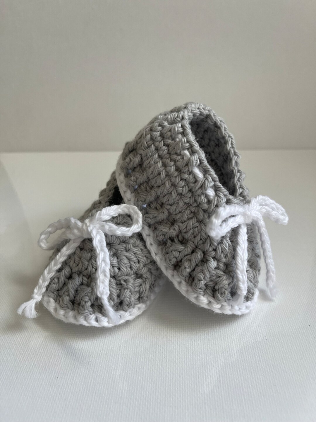 Baby Booties/hand Crochet/grey Color - Etsy