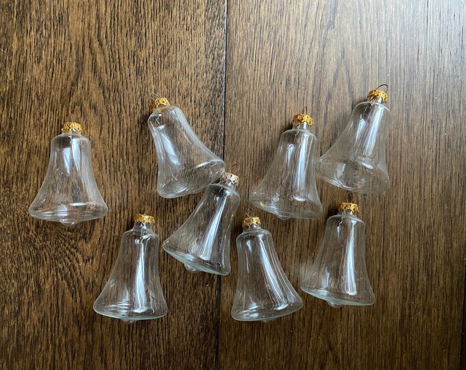 Vintage Clear Glass Bells - Etsy