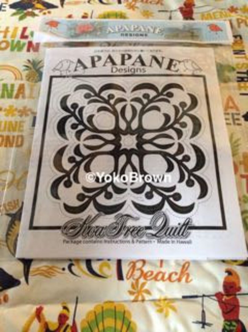 Hawaiian quilt pattern Koa Tree 20 inch x 20 inch - Etsy 日本