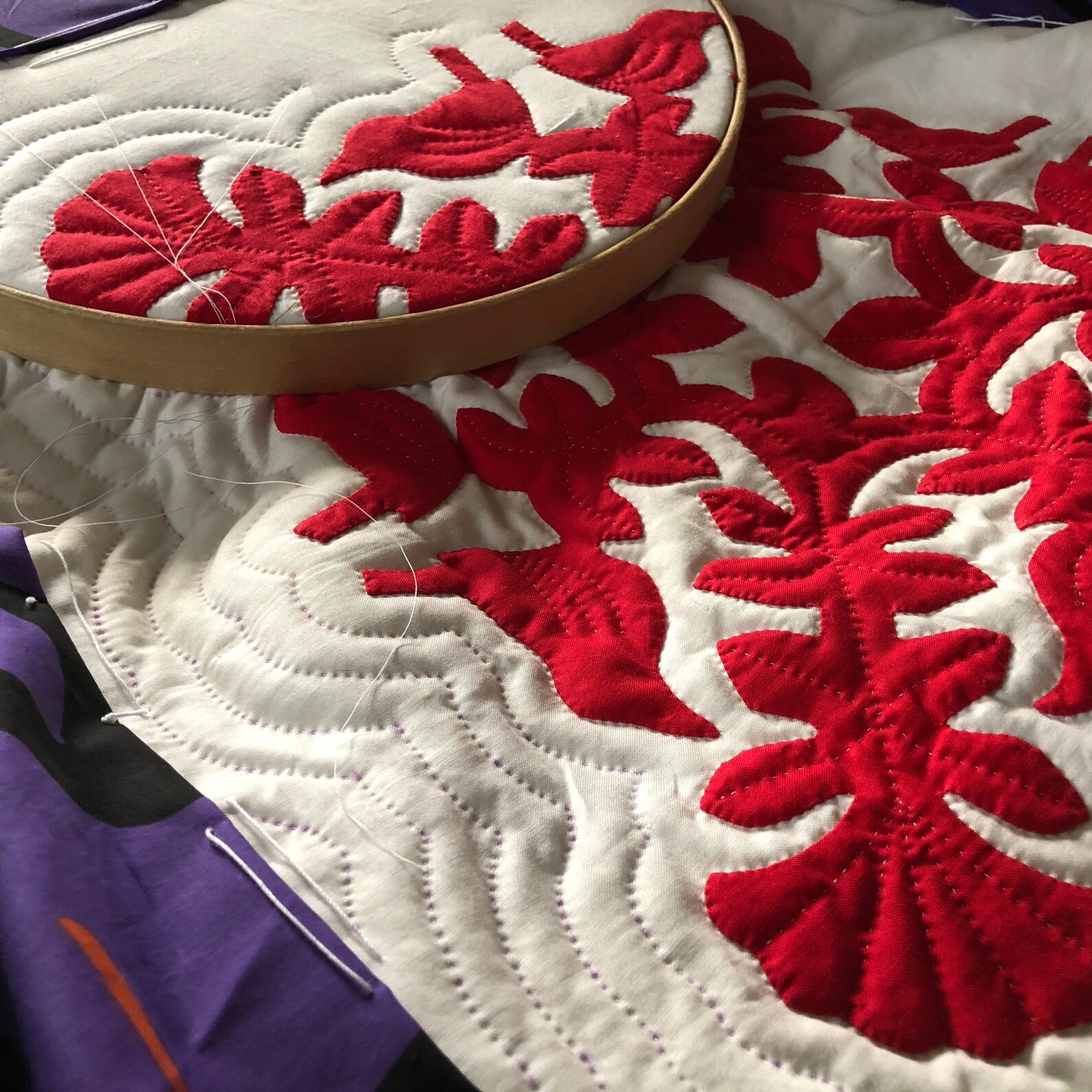 Hawaiian Quilt Pattern "apapane on Lehua" 20 Inch X 20 Inch - Etsy