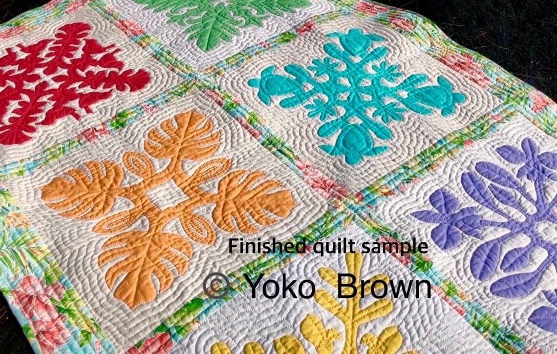 PDF! Pattern "monstera" Hawaiian Quilt Pattern - Etsy