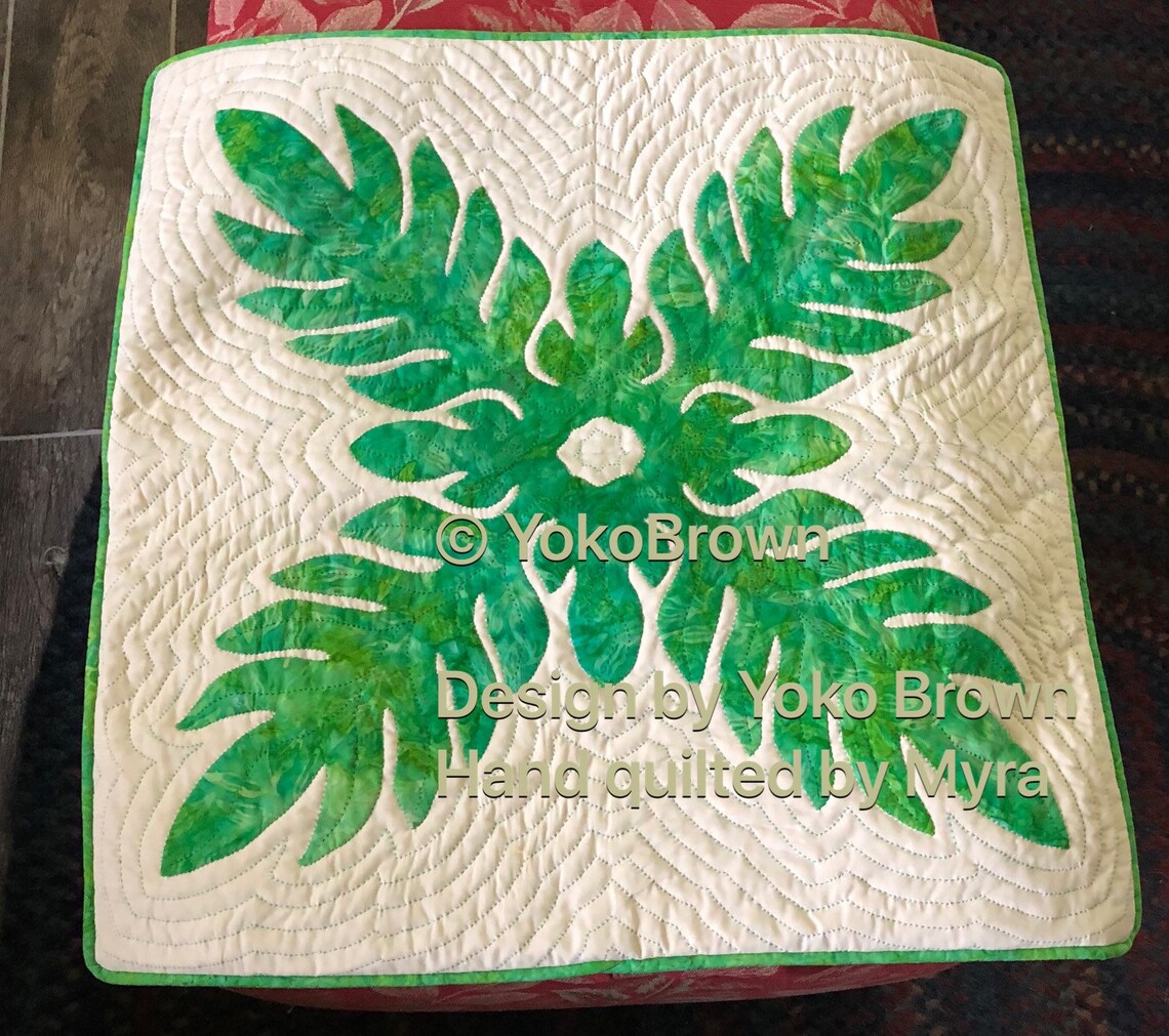 Hawaiian Quilt Pattern "lauae Fern " 20 Inch X 20 Inch - Etsy