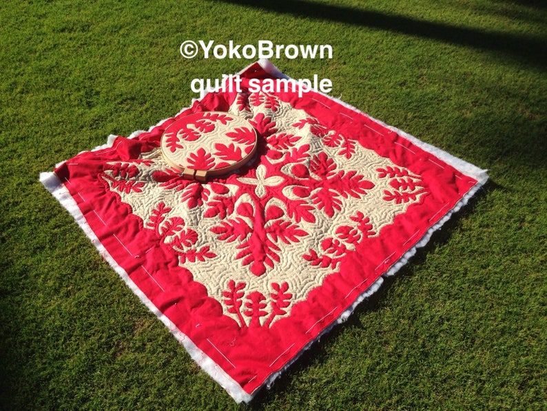Hawaiian quilt pattern Ulu o moku o keawe 42 inch - Etsy 日本