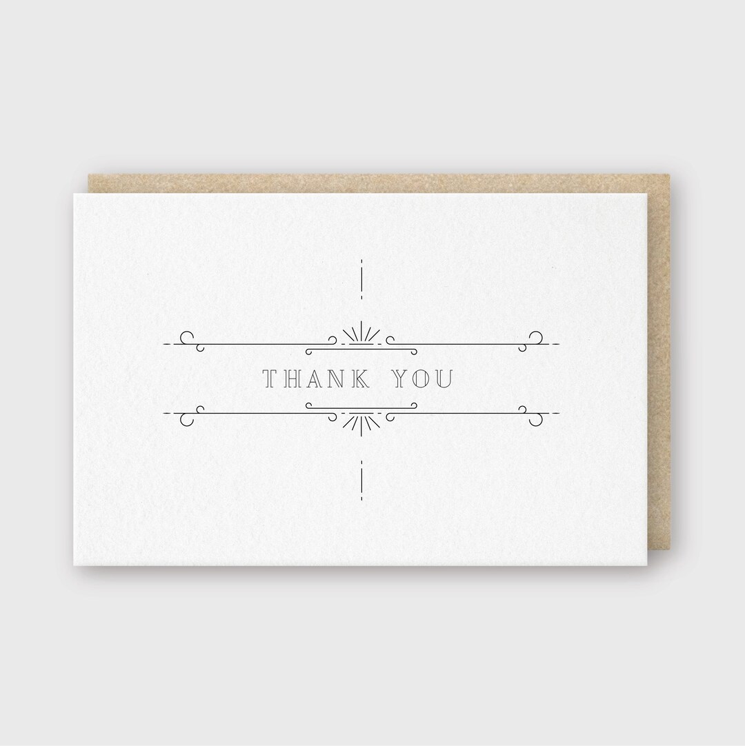 Thank You Ornate Grey - Etsy