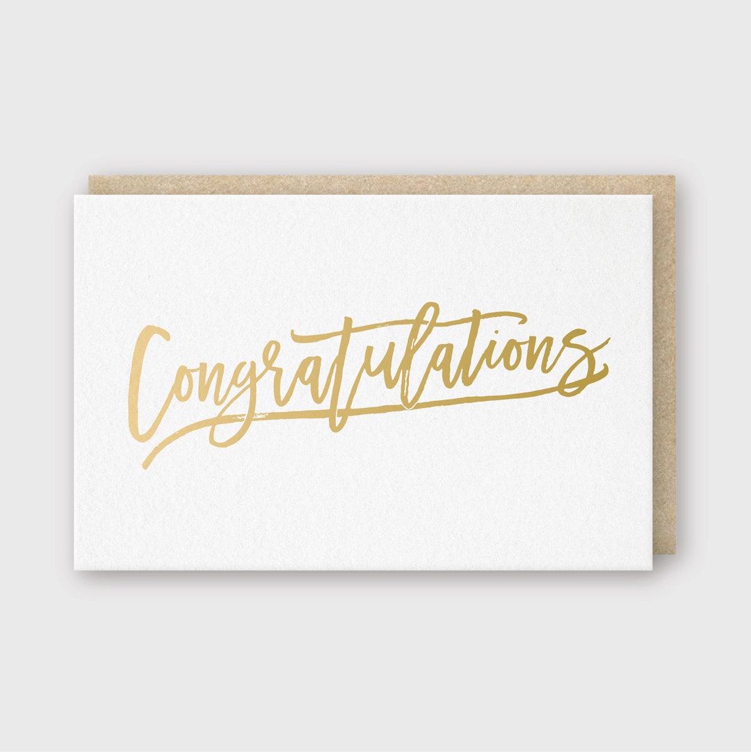 Congrats Gold Foil Greeting Card - Etsy