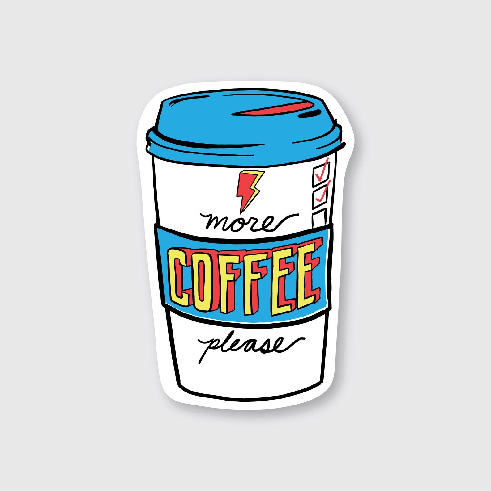 More Coffee Please Sticker - Etsy