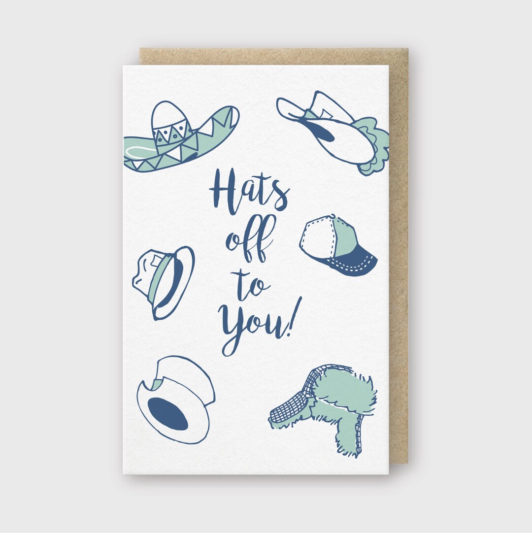 Hats off to You Greeting Card - Etsy