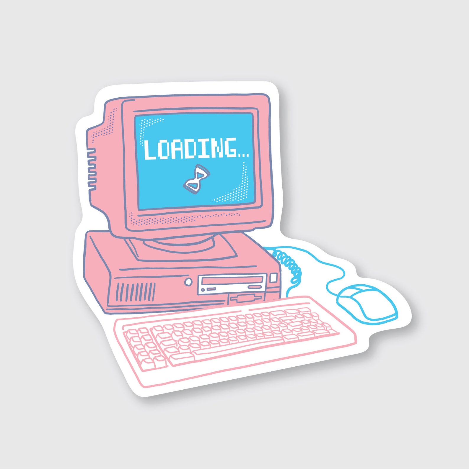 Loading Retro Computer Sticker - Etsy