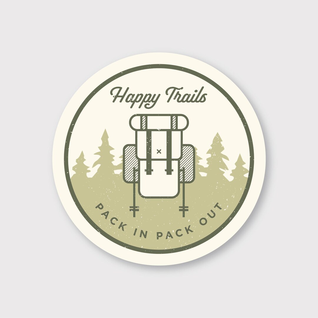 Happy Trails Hiker Sticker - Etsy