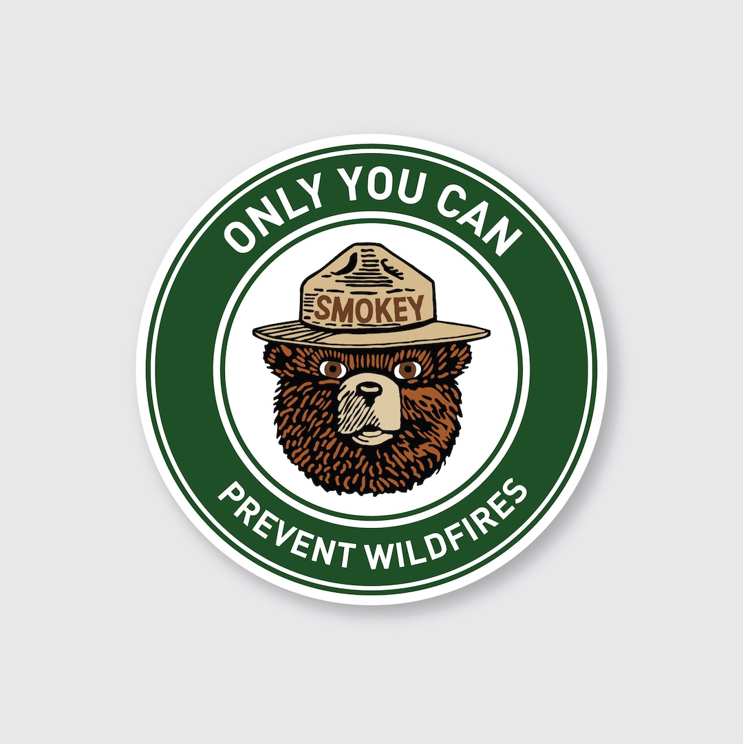 Smokey Bear Slogan Badge Sticker - Etsy