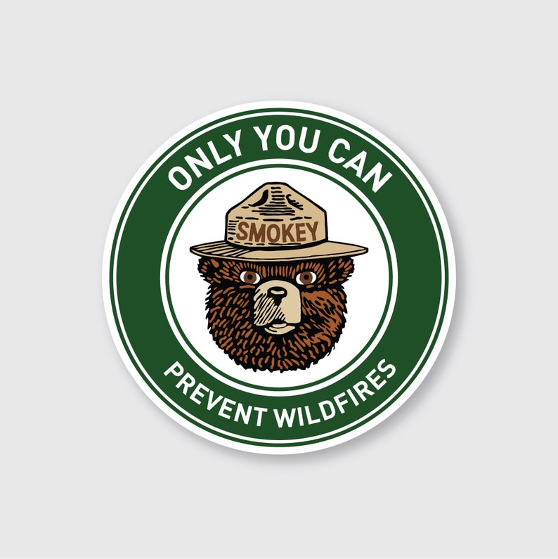 Smokey Bear Slogan Badge Sticker - Etsy