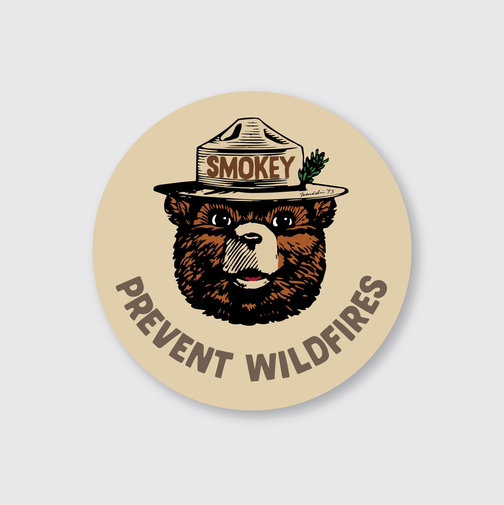Smokey Bear Prevent Wildfires Badge Sticker - Etsy