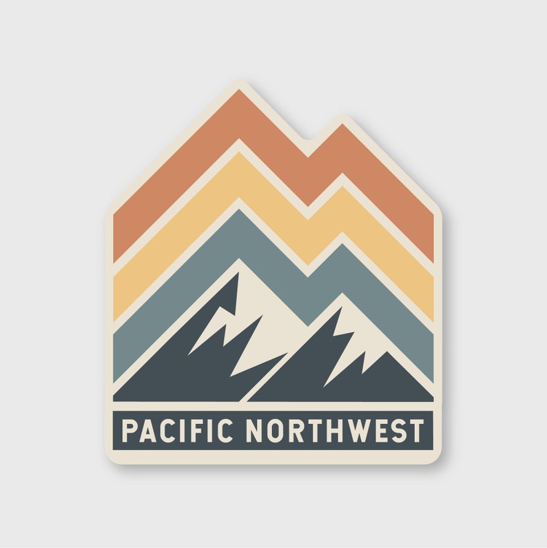 PNW Mountainscape Sticker - Etsy