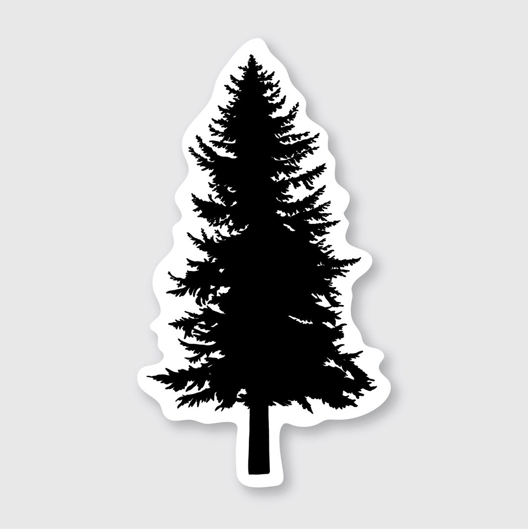 Black Pine Tree Sticker - Etsy