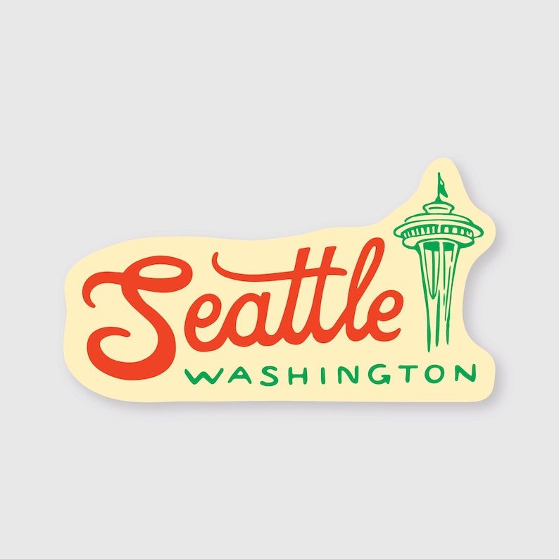 Seattle Retro Sticker - Etsy